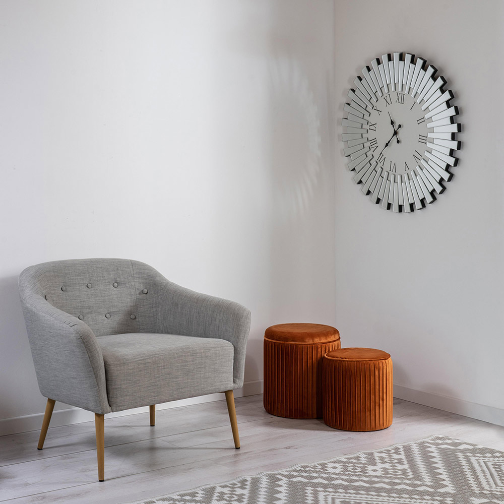 Ceas rotund de perete cu structura din Mdf si sticla