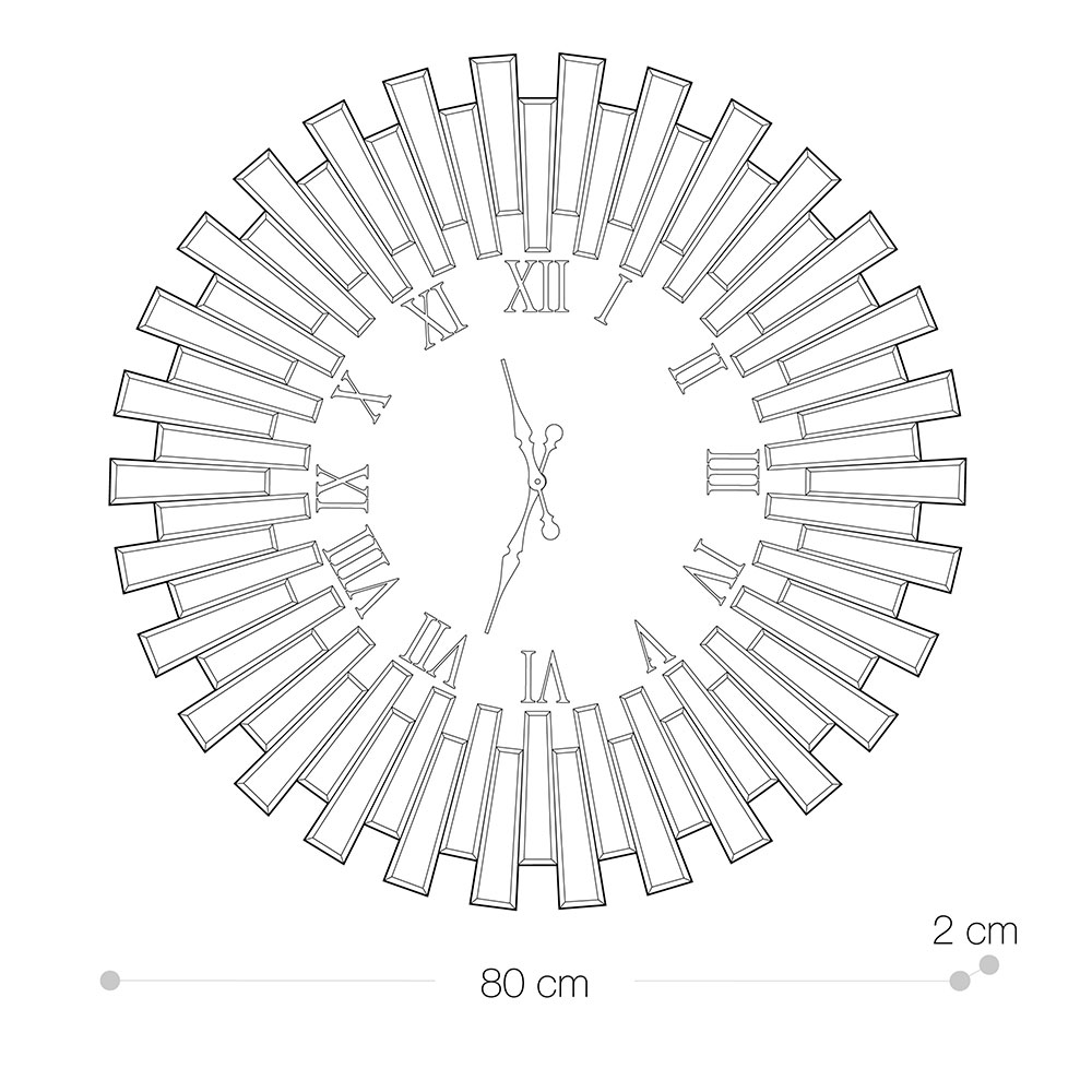 Ceas rotund de perete cu structura din Mdf si sticla