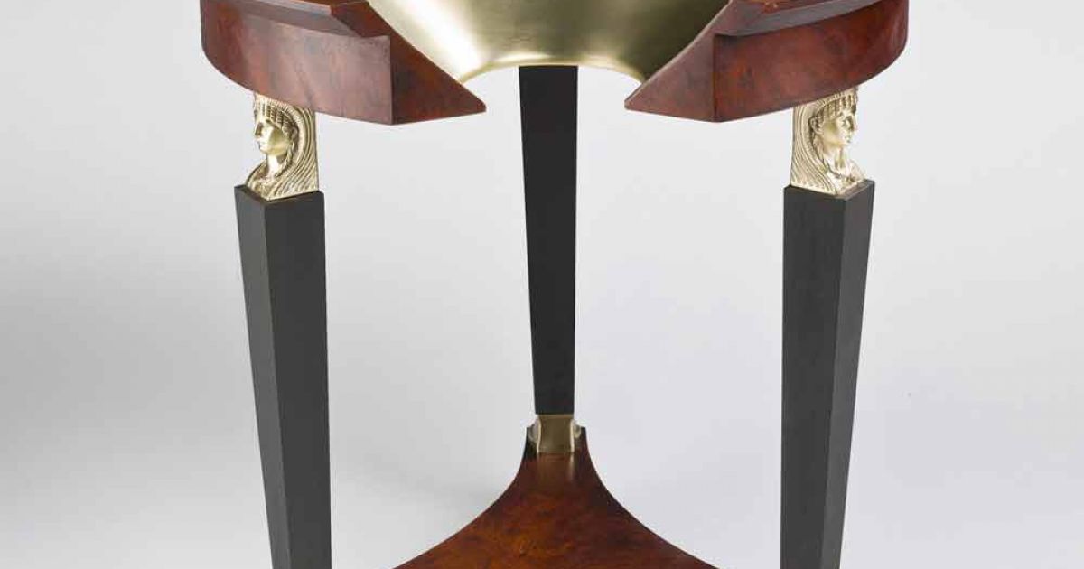 Masuta de cafea cu blat de sticla si decoratiuni alama, Venus