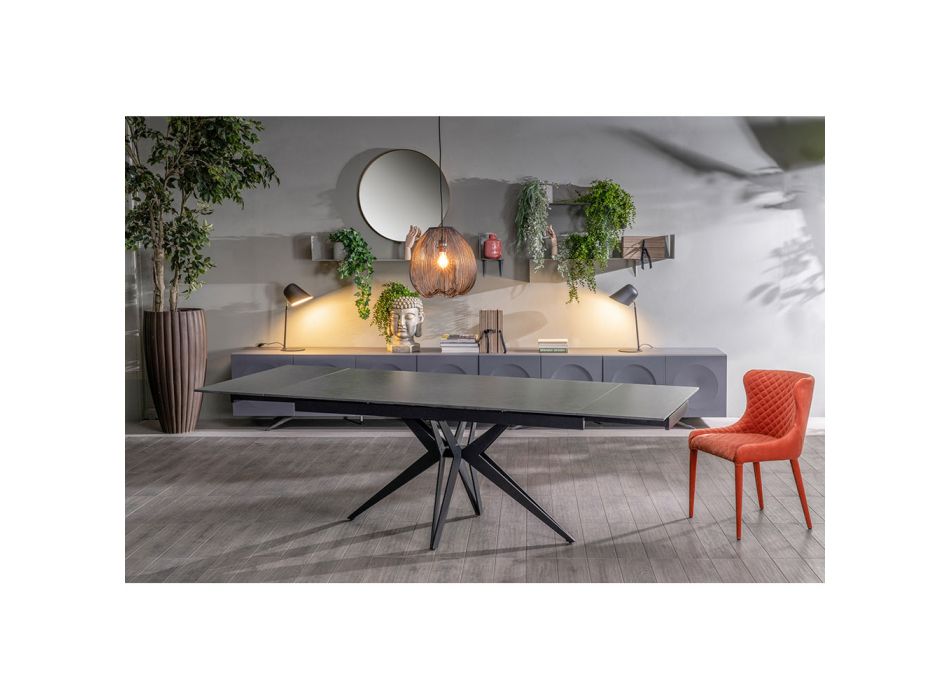 Masa extensibila pana la 240 cm din ceramica si baza metalica