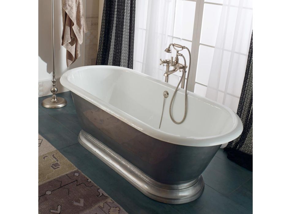 Cada de cupru din fontă vintage fabricată în Italia